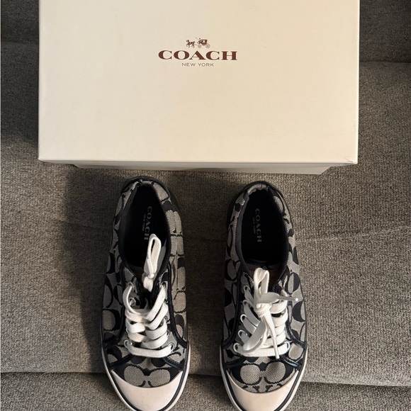 Coach | Shoes | Coach Barrett Sneakers In Box Black White 6m Women ...